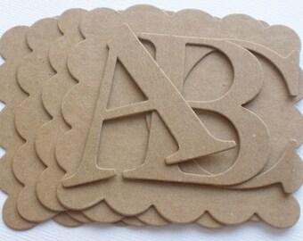 4 Elegant Chipboard or Cardstock Letters Uppercase