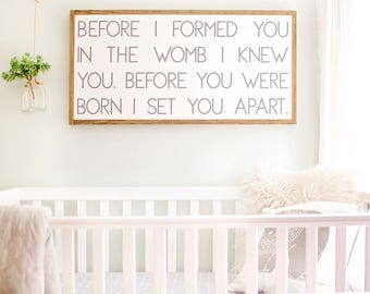 Nursery art Before you were born I knew you Jeremiah 1:5