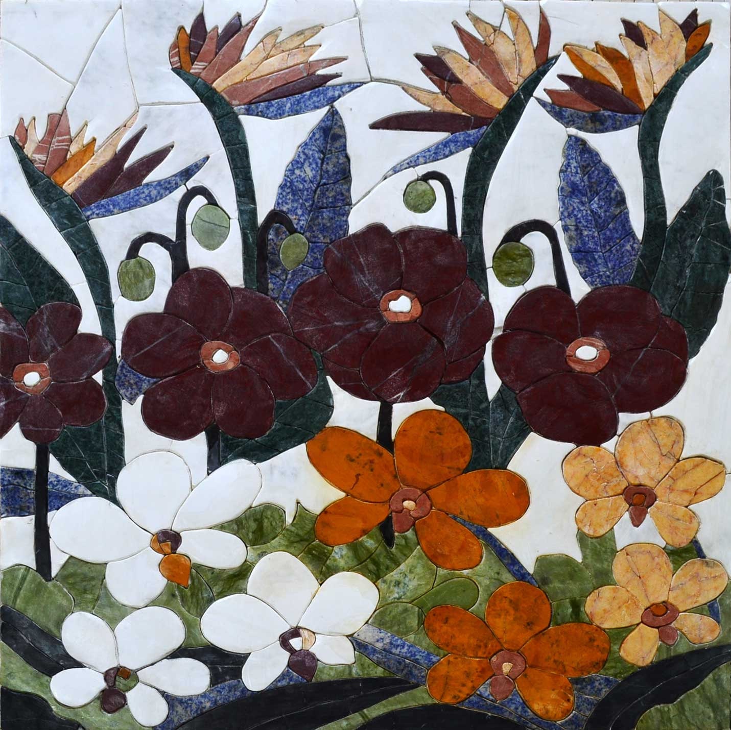 Colorful Flowers Petal Mosaic
