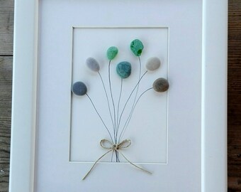 Pebble art flowers | Etsy