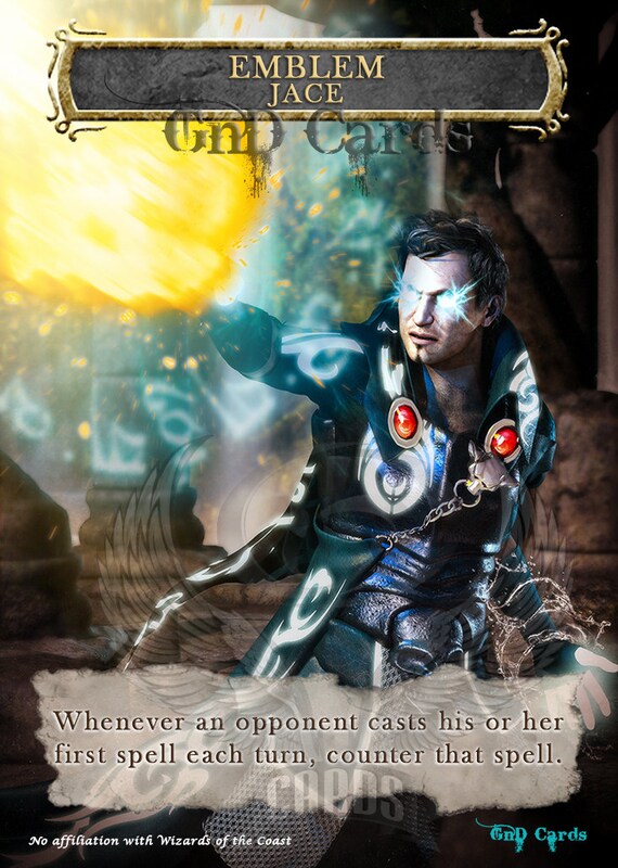 1x Jace Unraveler of Secrets Emblem 1 Custom Altered MTG