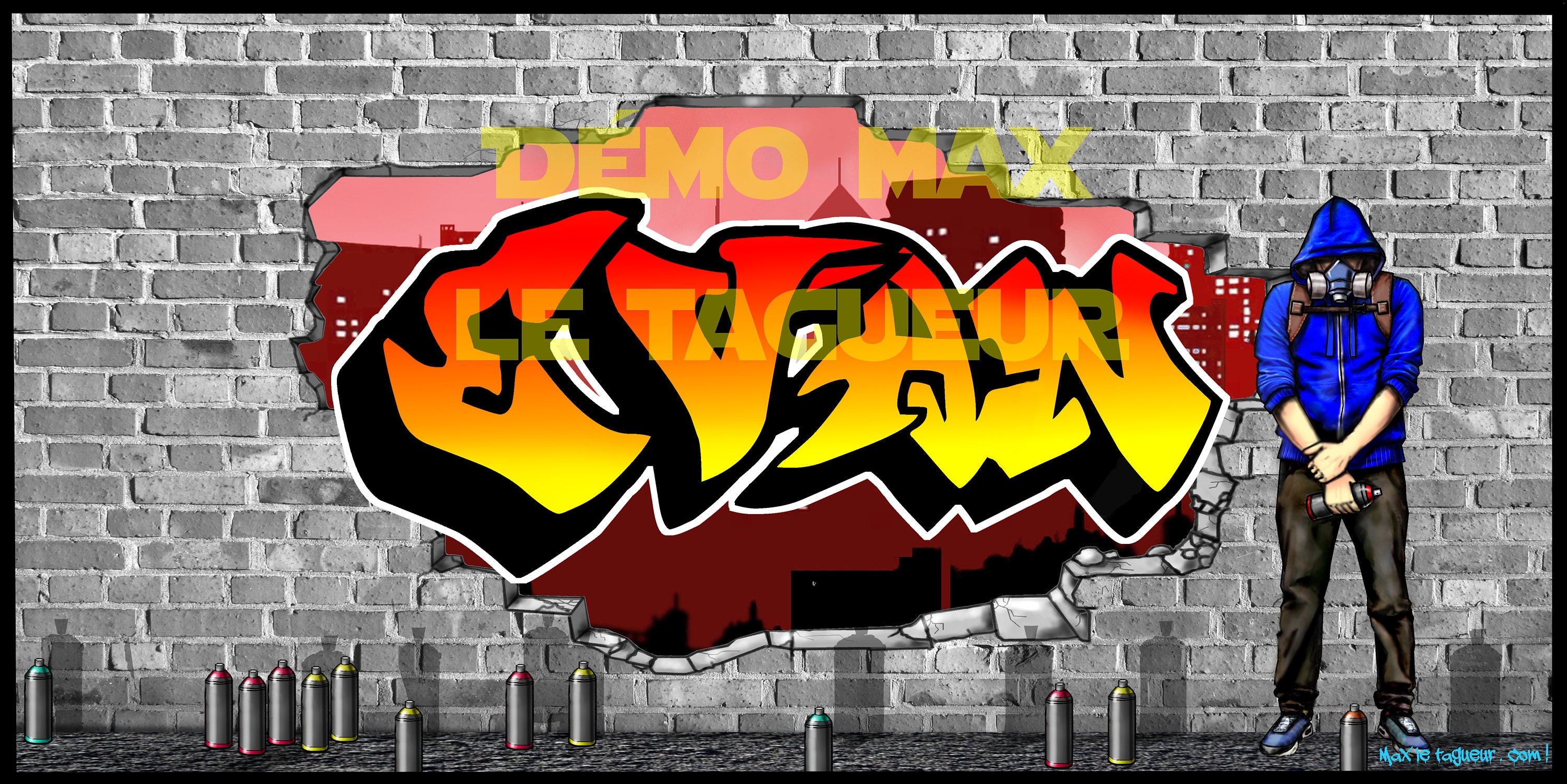 Graffiti personnalisable EVAN impression sur toile ou sticker