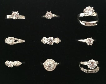 Spinner ring cubic zirconia rings spinning rings blue