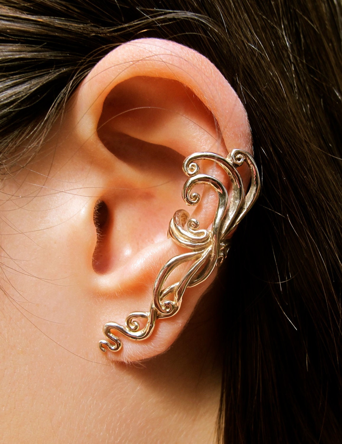 Ear Cuff Swirl Earring Spiral Earring Ear Wrap Bronze