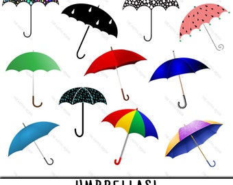 Umbrella clip art Digital umbrella clipart Rainy season