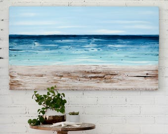 Rustic beach art | Etsy