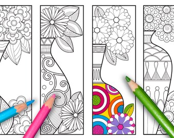 Mandala coloring Bookmarks Instant Download Relax Mandala