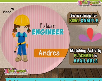 Racing Plate and Bowl Set Personalized Plastic Children