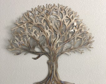 Metal tree wall art | Etsy