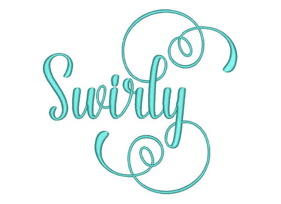 SALE Swirly Font Embroidery Fonts 5 Size Set 2 Instant