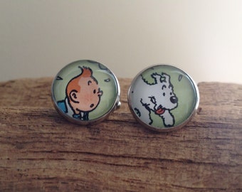 Tintin and Milou Snowy Painting Tintin Comic Painting 8x11