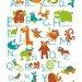 SPANISH Alphabet Poster with animals from A to Z BIG POSTER