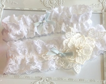 Bridal Garter Wedding Garter Lace Garter Soft White Ivory