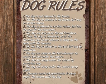 Dog rules sign | Etsy