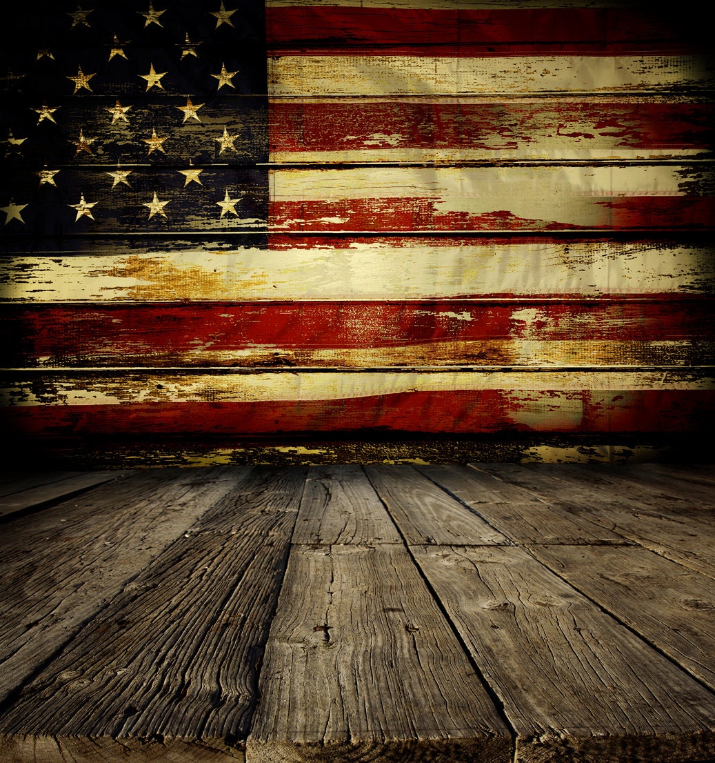 Rustic American Flag Backdrop Patriotic 4th Of July Flag