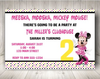 Minnie mouse invites | Etsy