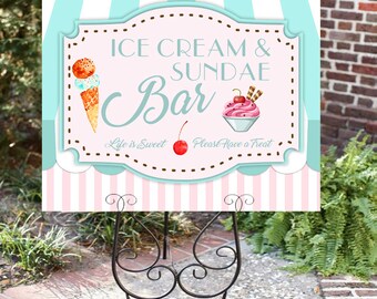 Sundae Sign Make Your Own Ice Cream Sundae Bar Ice Cream