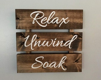 Rustic bathroom sign | Etsy