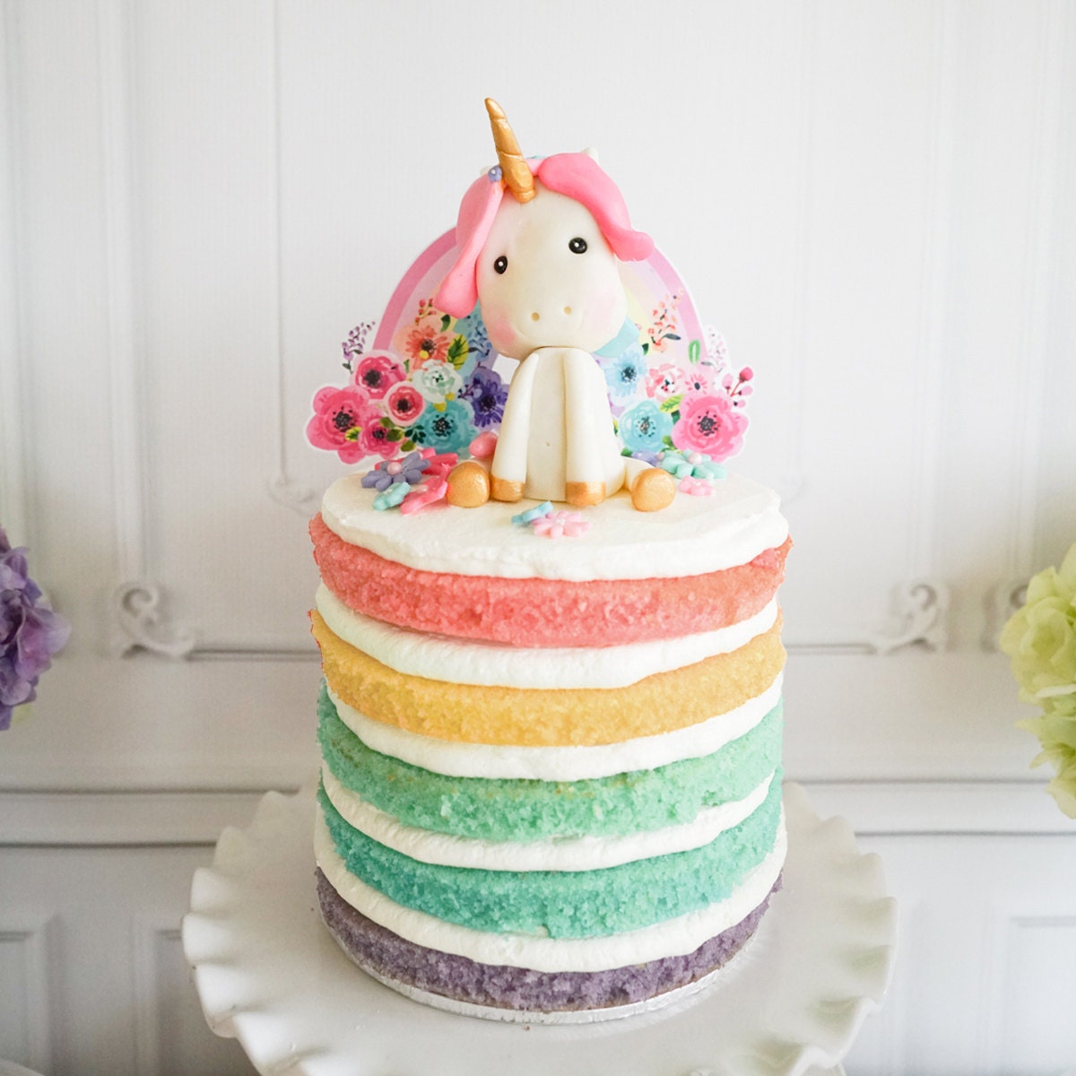Unicorn Rainbow Cake Topper Rainbow Cake Topper Rainbow