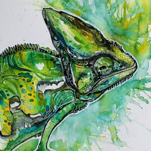 Chameleon print | Etsy