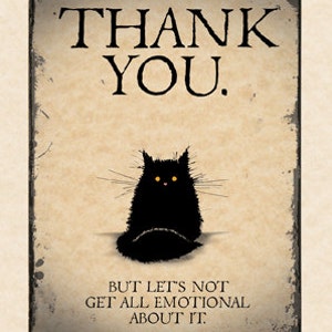 Cat thank you card | Etsy