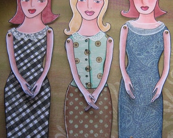 INSTANT DOWNLOAD Paper Doll Digital Printable Collage Sheet