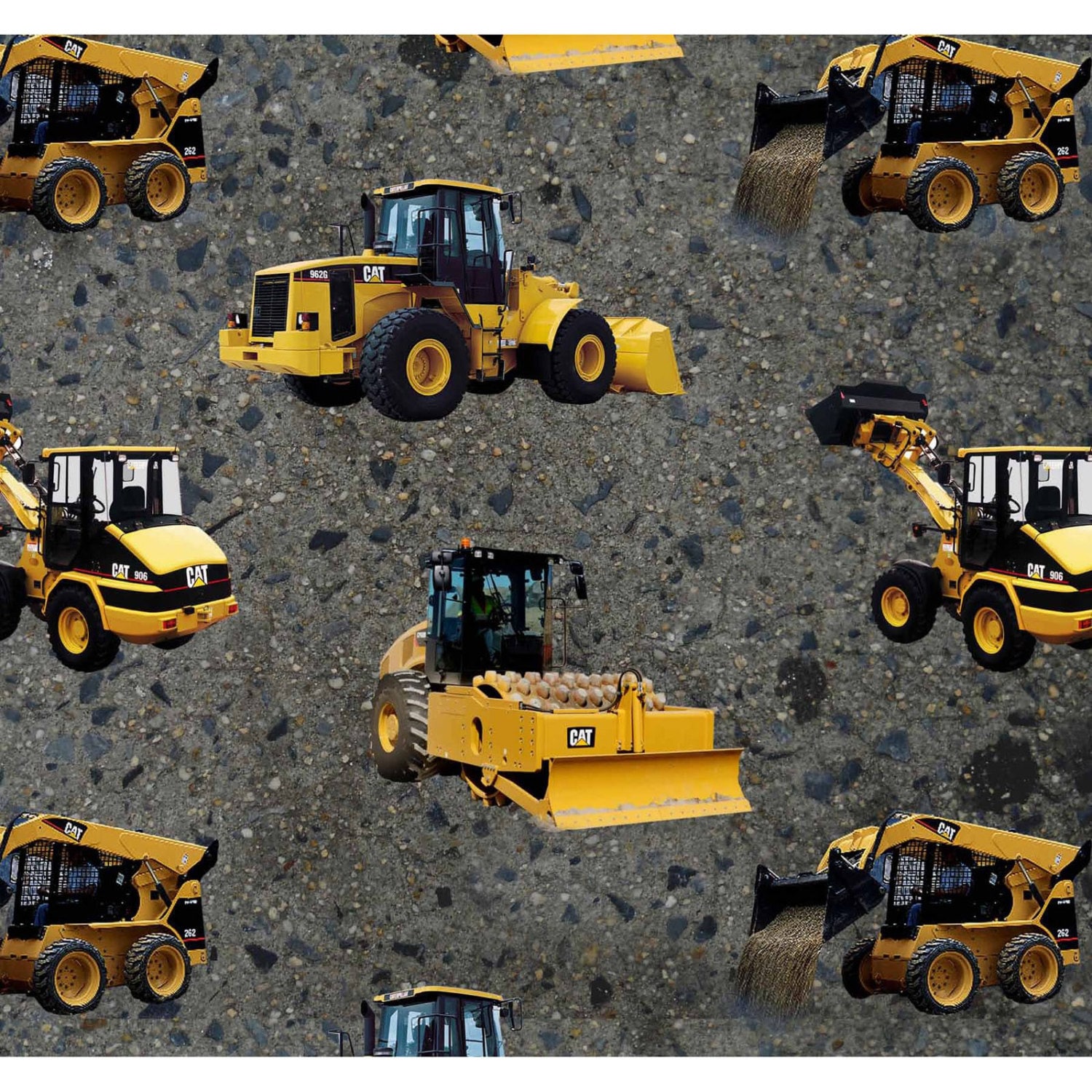 Caterpillar CAT Construction Heavy Equipment 100% Cotton Fabric Print ...
