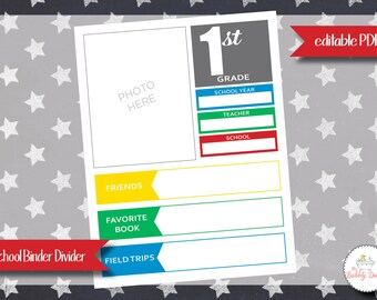 Filofax Binder Dividers Printable Editable Rainbow Ombre