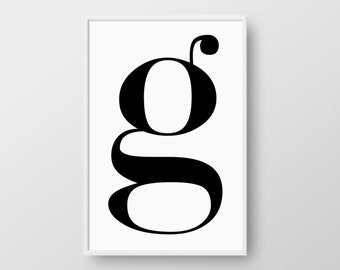 Letter G print Scandinavian style print Wall art