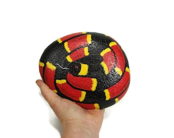 Snake painted rock | Etsy