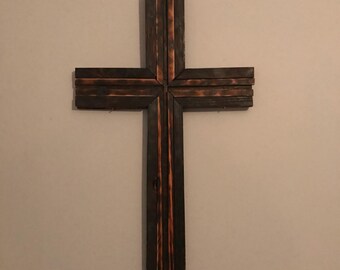 Wood burned cross | Etsy