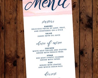 Rehearsal dinner menu cards black and gold wedding menu