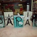 Teal and black Paris letter blocksEiffel TowerParis