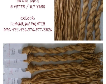 Hand painted matt cotton floss 'HOLY YELLOW' hand dyed