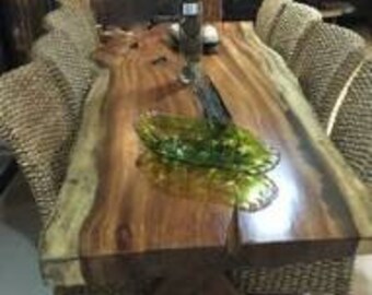 live edge red elm single slab dining table
