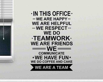 Office wall decal | Etsy