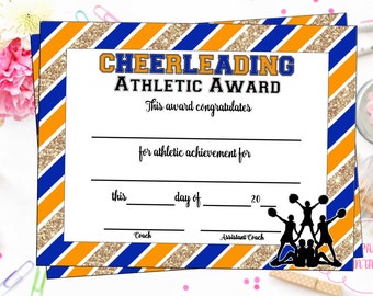 Cheer certificate | Etsy