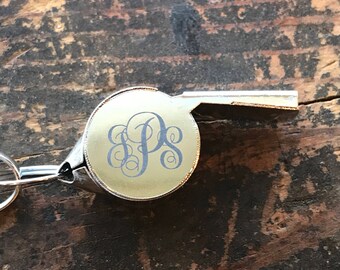 Personalized Coach Whistle Keychain Custom Engraved Free
