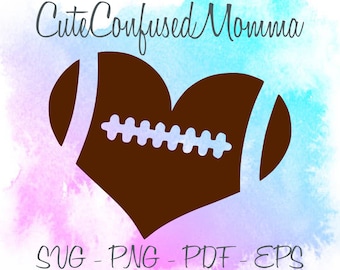 Football heart svg | Etsy