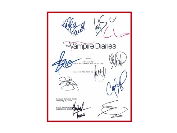 Vampire Diaries Script Rpt Signed Ian Somerhalder Paul