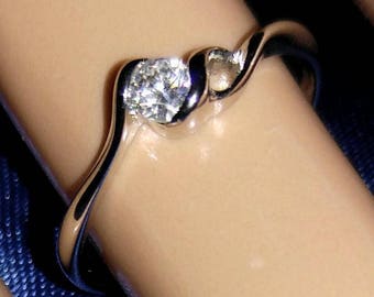 Spinner ring cubic zirconia rings spinning rings blue