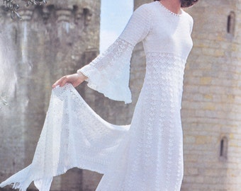 PDF Vintage wedding dress knitting pattern knitted wedding