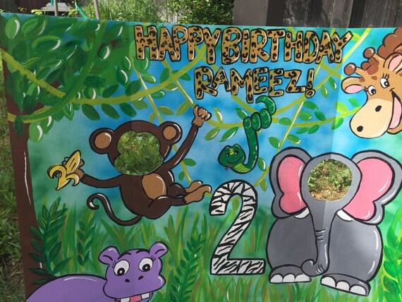 Jungle Party Decor Jungle Birthday Safari face in the hole