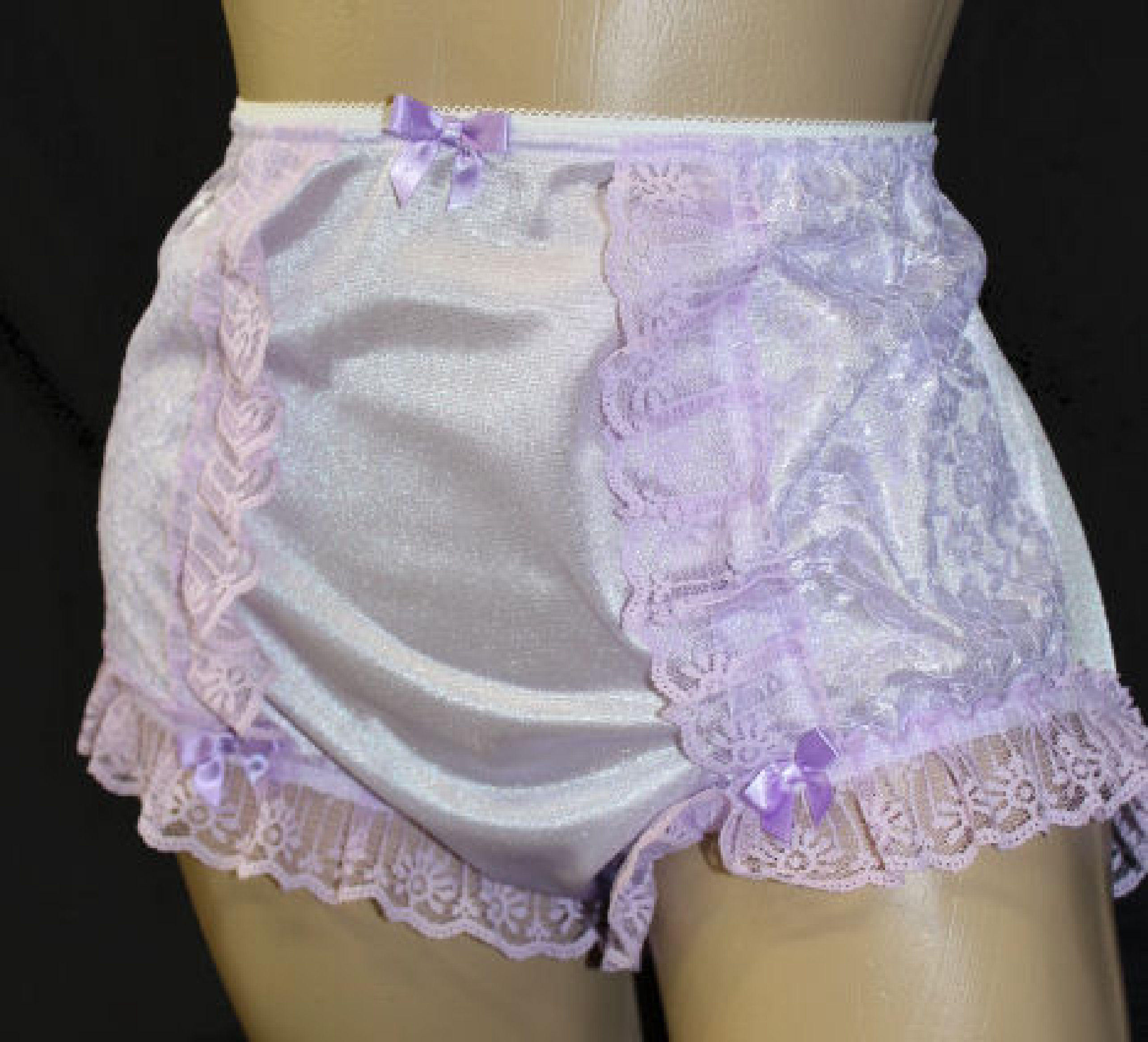 Vintage Style Adult Sissy Tricot And Lace Full Cover Granny