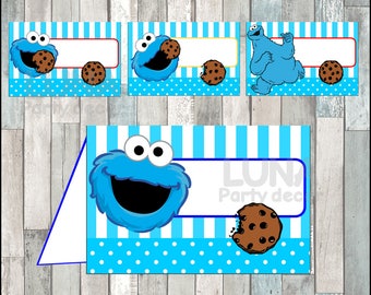 Cookie monster label | Etsy