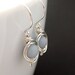 Gray Stone Earrings in Sterling Silver Angelite Gemstone Wire