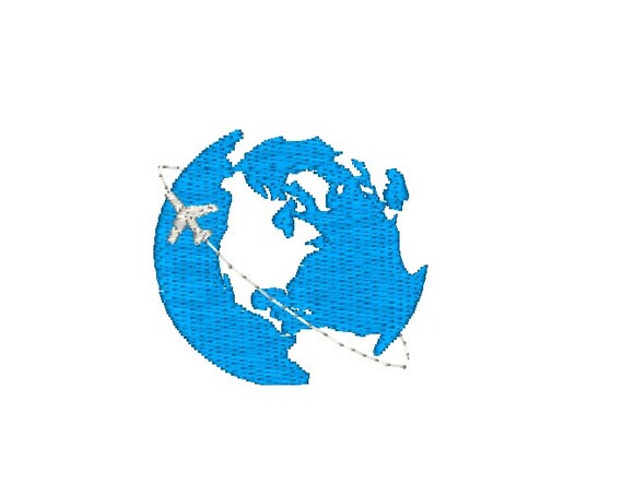 Tiny World Globe Machine Embroidery Design globe embroidery