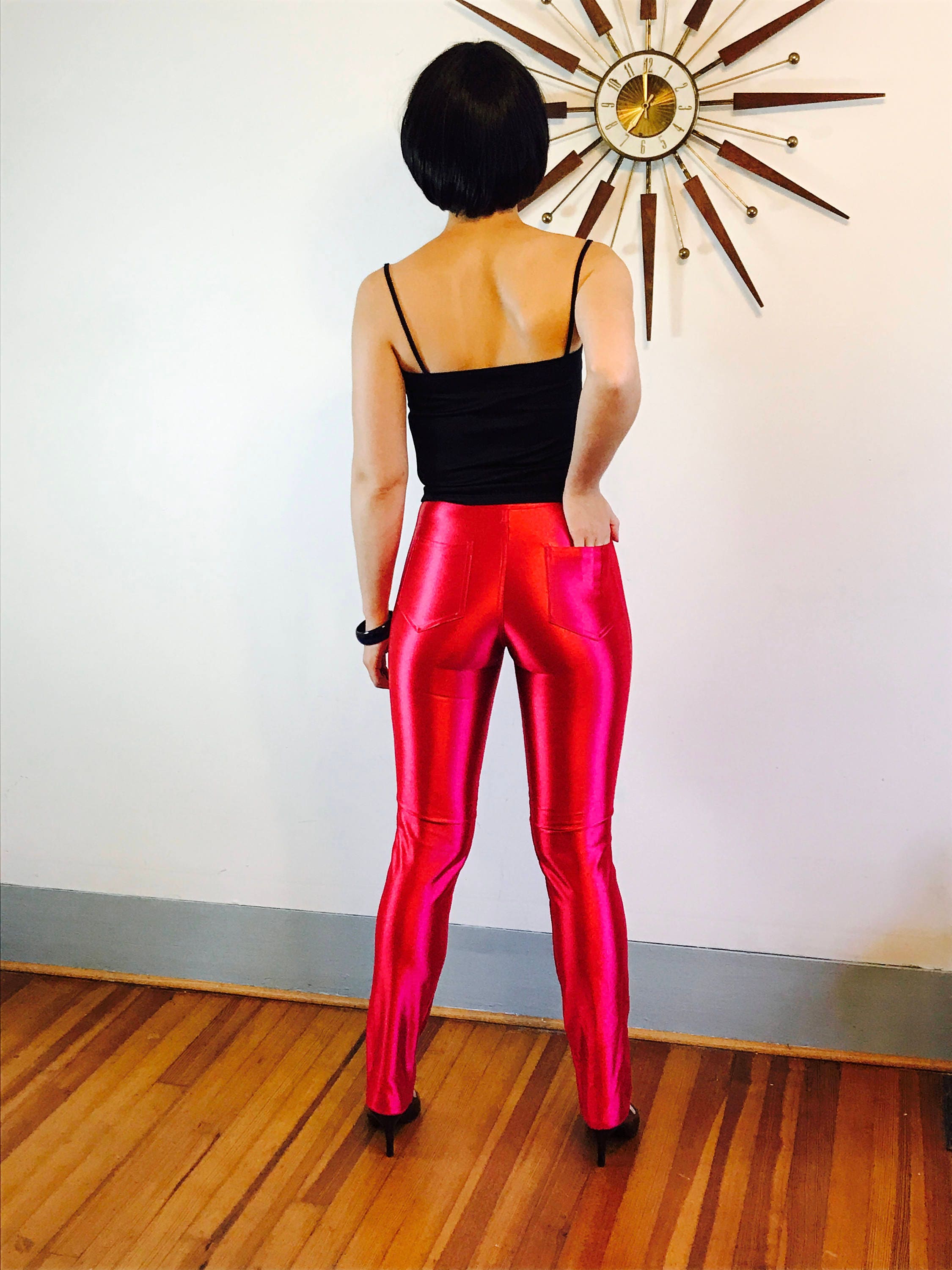 Pink Disco Pants Spandex Disco Jeans 70s Disco Pants Skin Tight Pants Tight Sexy Pantssuper