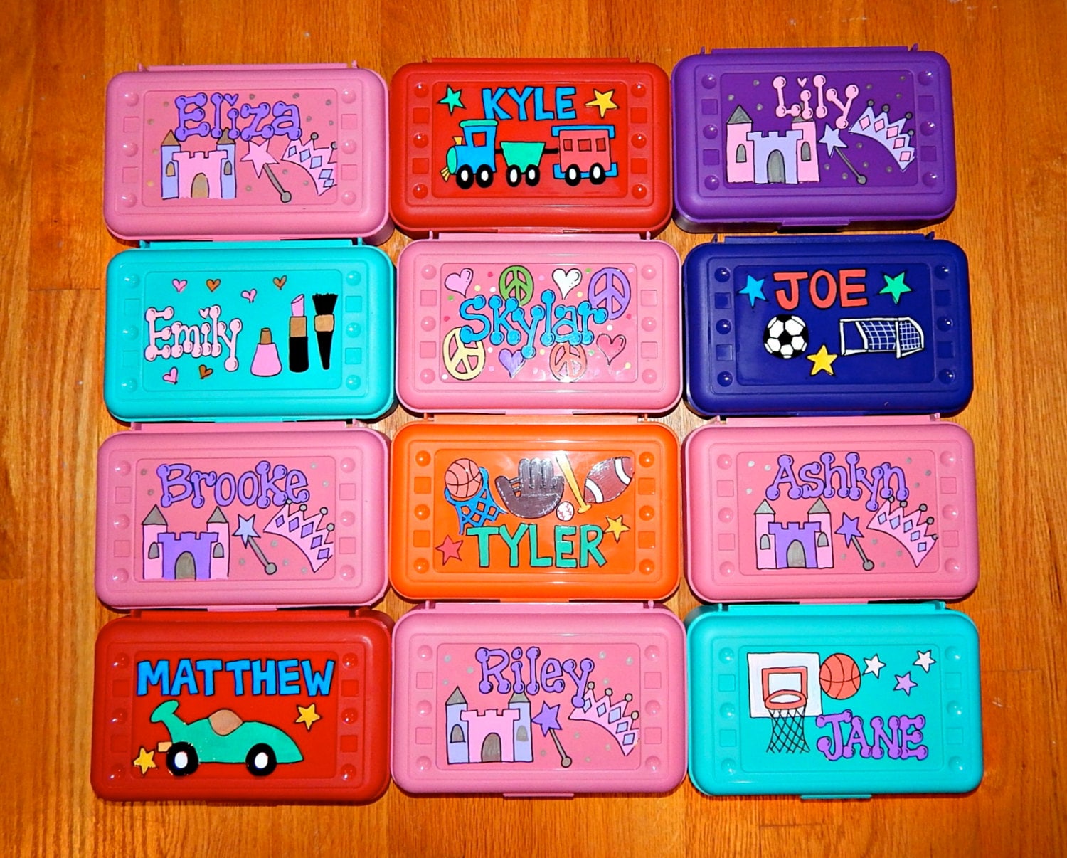 Personalized Pencil Box Hand Painted