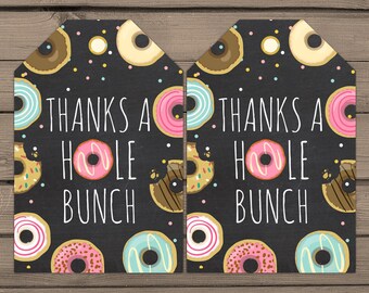 Donut Favor Tags Donut Gift Tags Donut Thank You Tags Donut